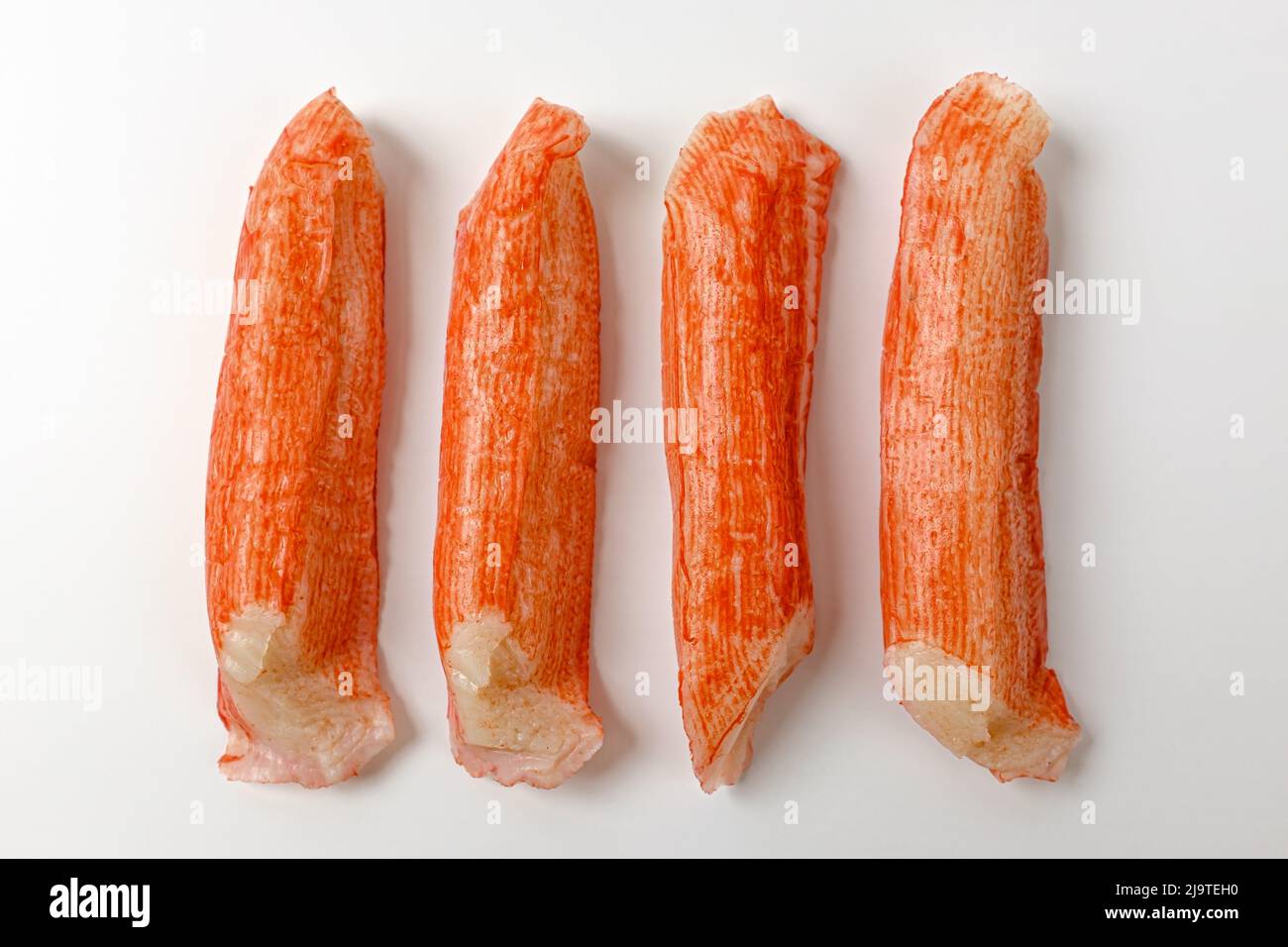crab meat on a white background Stock Photo - Alamy