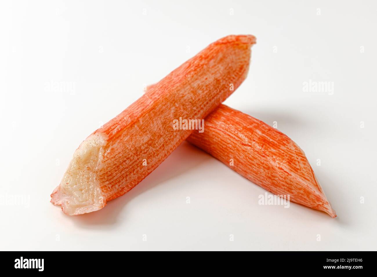 crab meat on a white background Stock Photo - Alamy