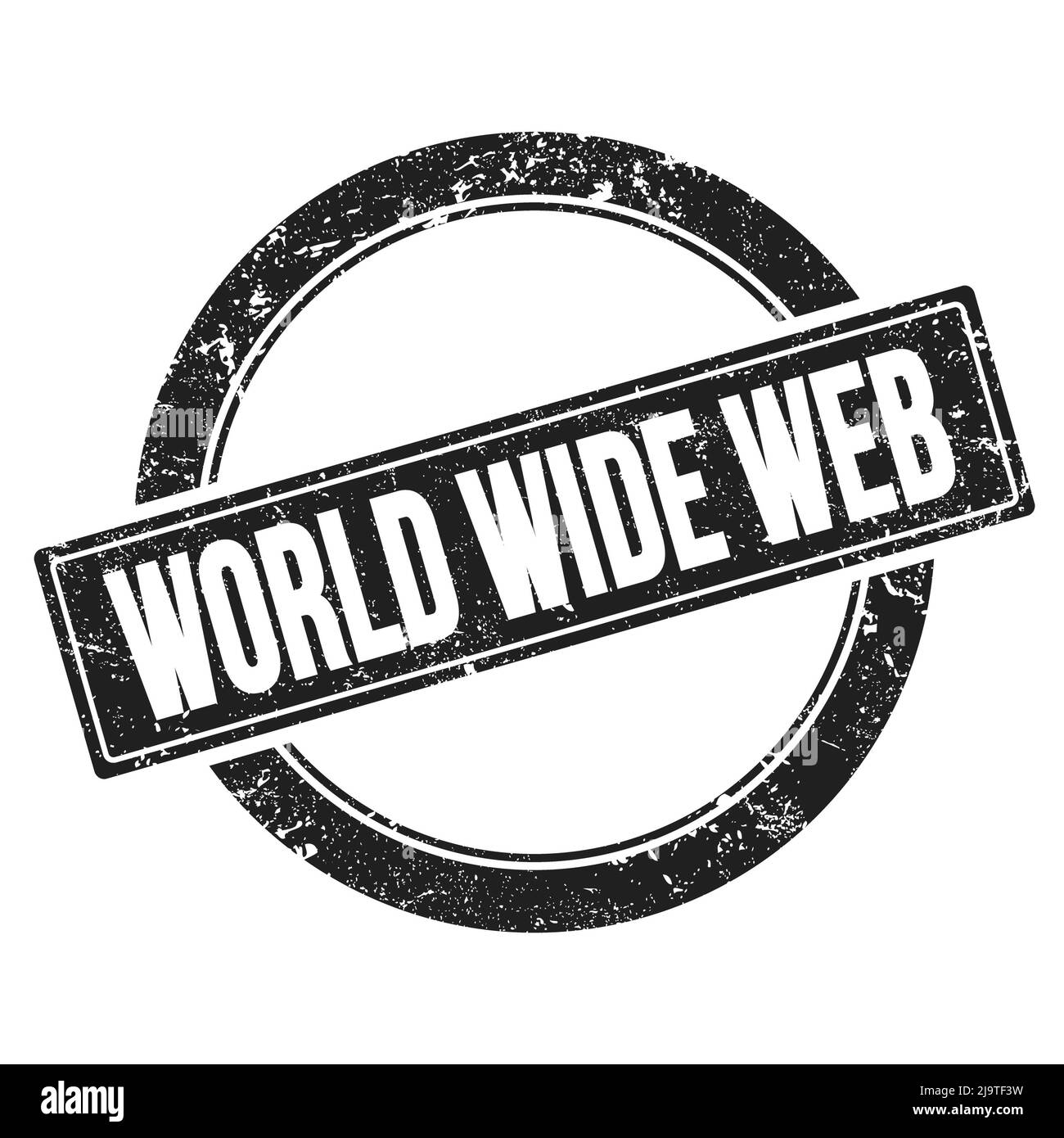 WORLD WIDE WEB text on black round vintage stamp Stock Photo - Alamy