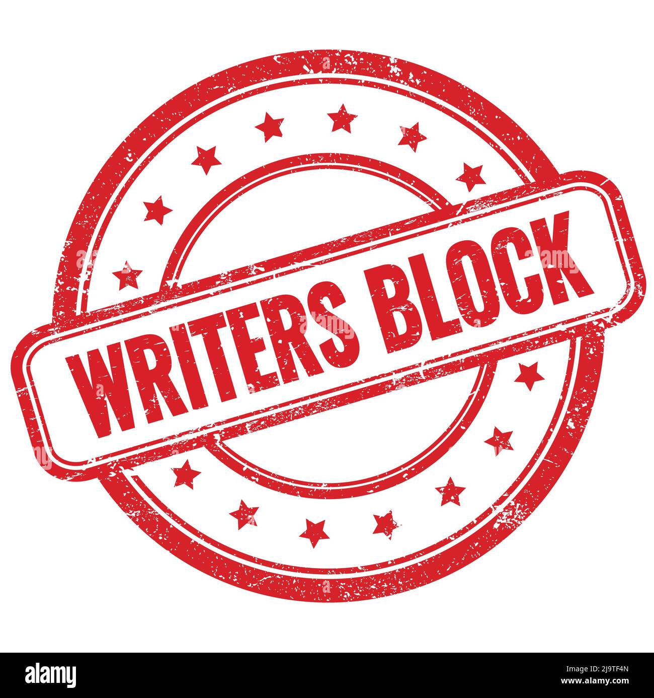 WRITERS BLOCK text on red vintage grungy round rubber stamp Stock Photo ...