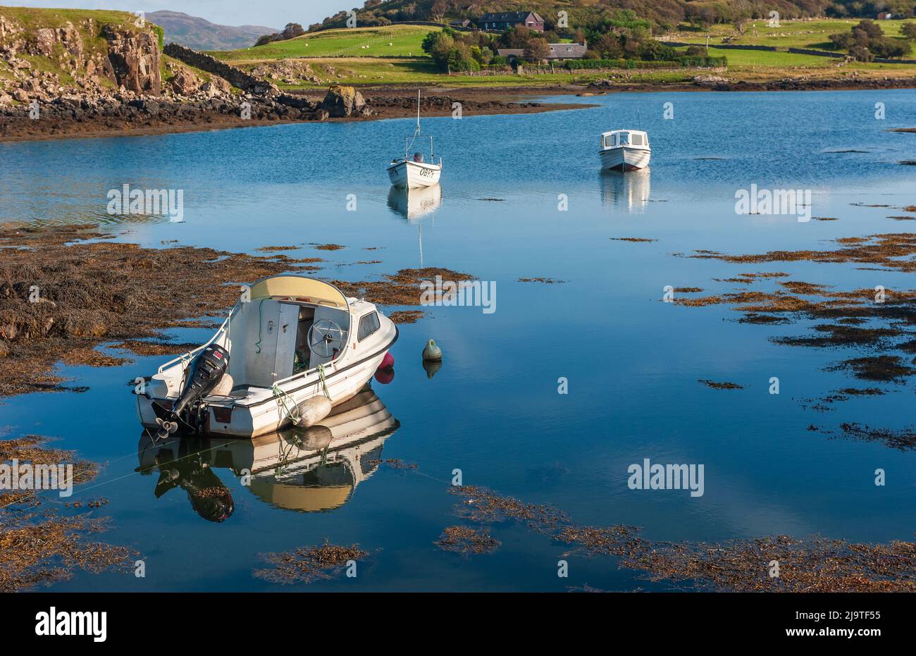 The inner harbour at Croig on The isle of Mull, Scotland Stock Photo ...