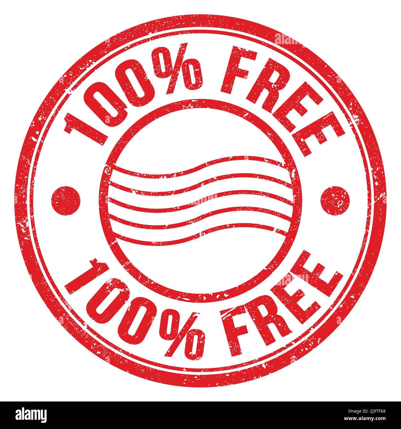 100% FREE word written on red round postal stamp sign Stock Photo - Alamy