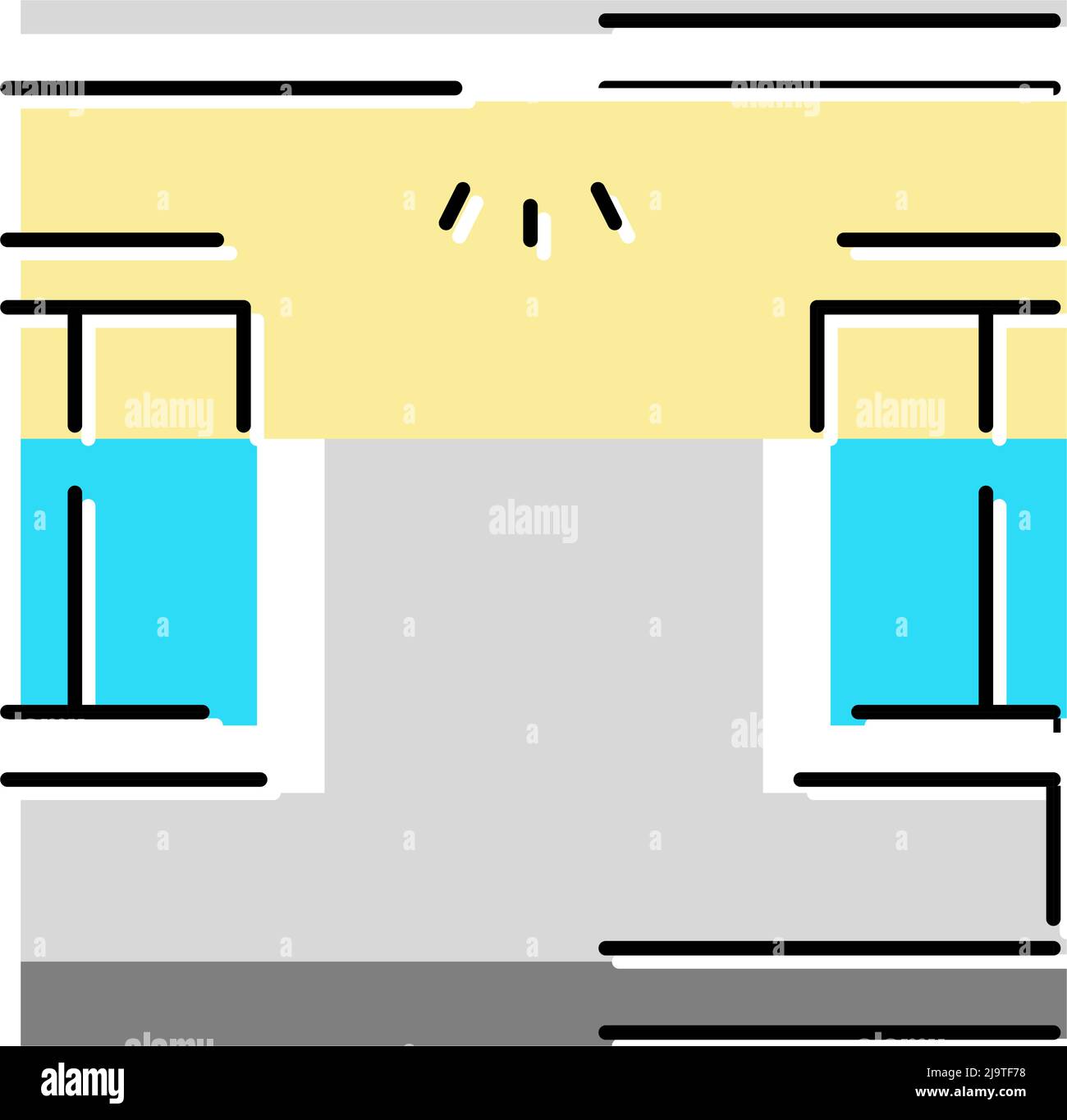 windows top lighting color icon vector illustration Stock Vector Image ...