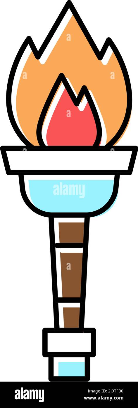 torch ancient greece color icon vector illustration Stock Vector Image ...
