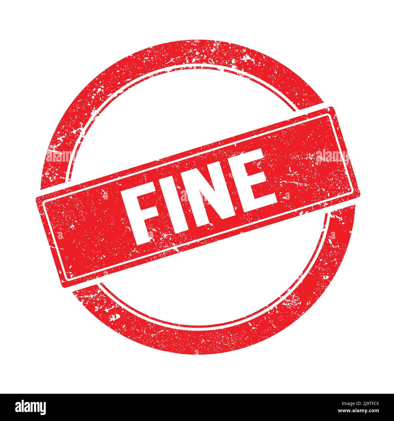 FINE text on red grungy round vintage stamp Stock Photo - Alamy
