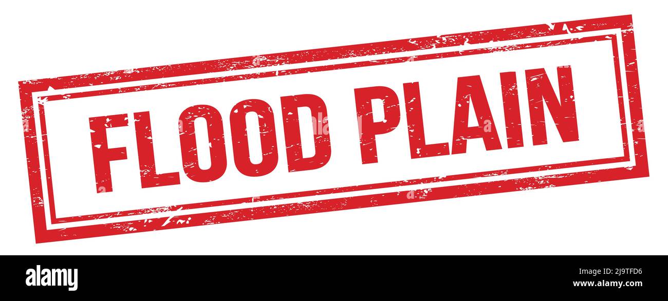 FLOOD PLAIN text on red grungy vintage rectangle stamp Stock Photo - Alamy