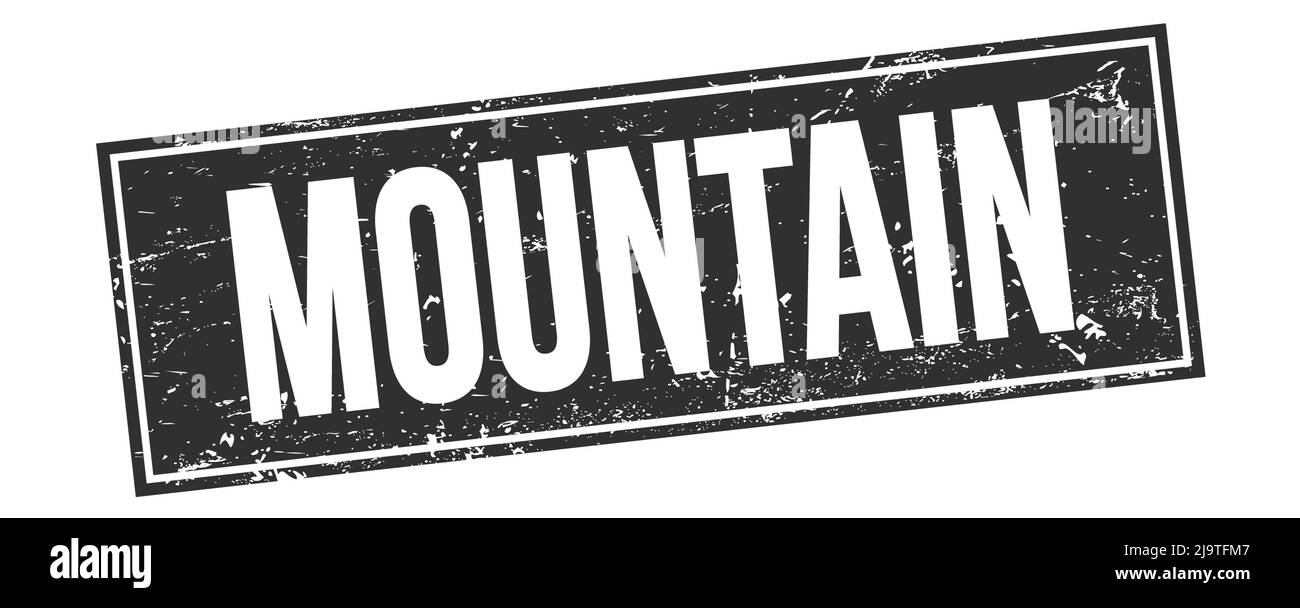 MOUNTAIN text on black grungy rectangle stamp sign Stock Photo - Alamy