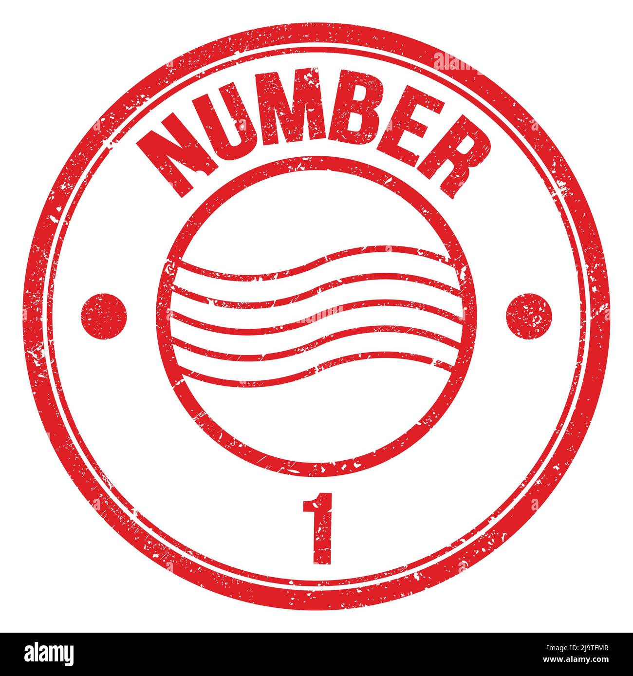 NUMBER 1 text written on red round postal stamp sign Stock Photo - Alamy