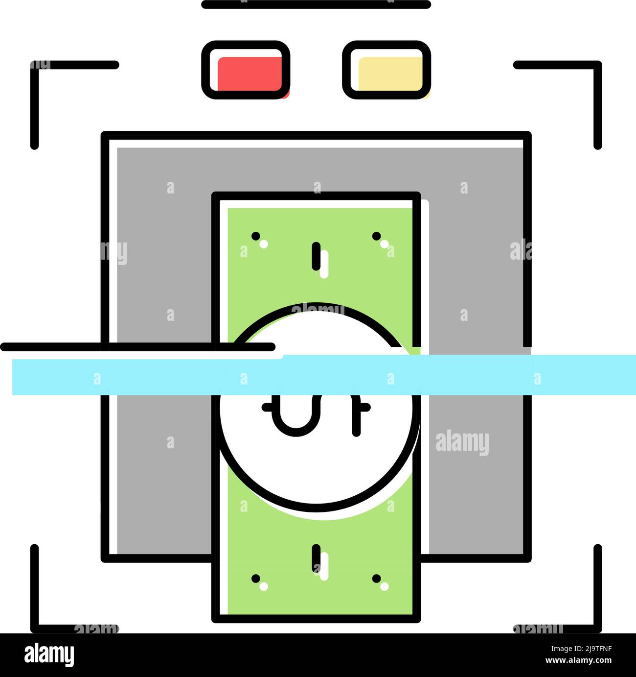 verification of banknotes for authenticity color icon vector ...