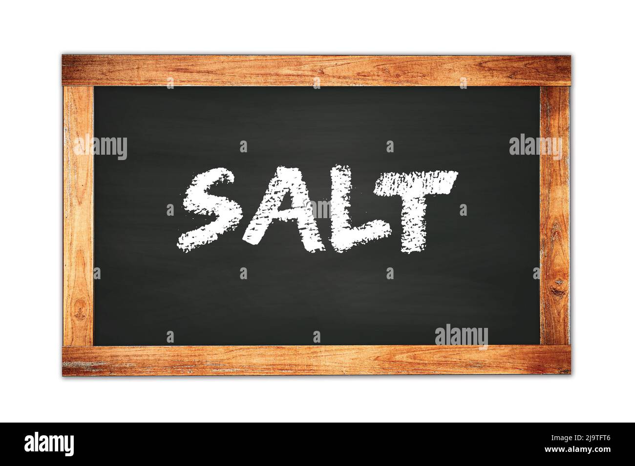 SALT text written on black wooden frame school blackboard Stock Photo ...