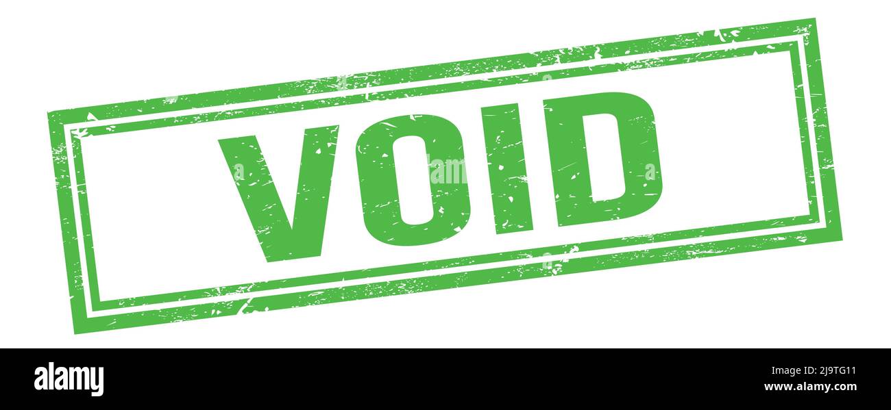 VOID text on green grungy vintage rectangle stamp Stock Photo - Alamy