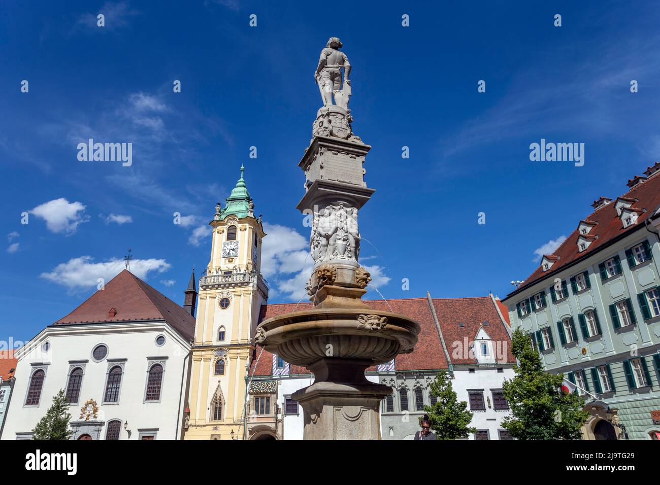 Bratislava, Slovakia - 05 21 2022: The Roland Fountain at the Main ...