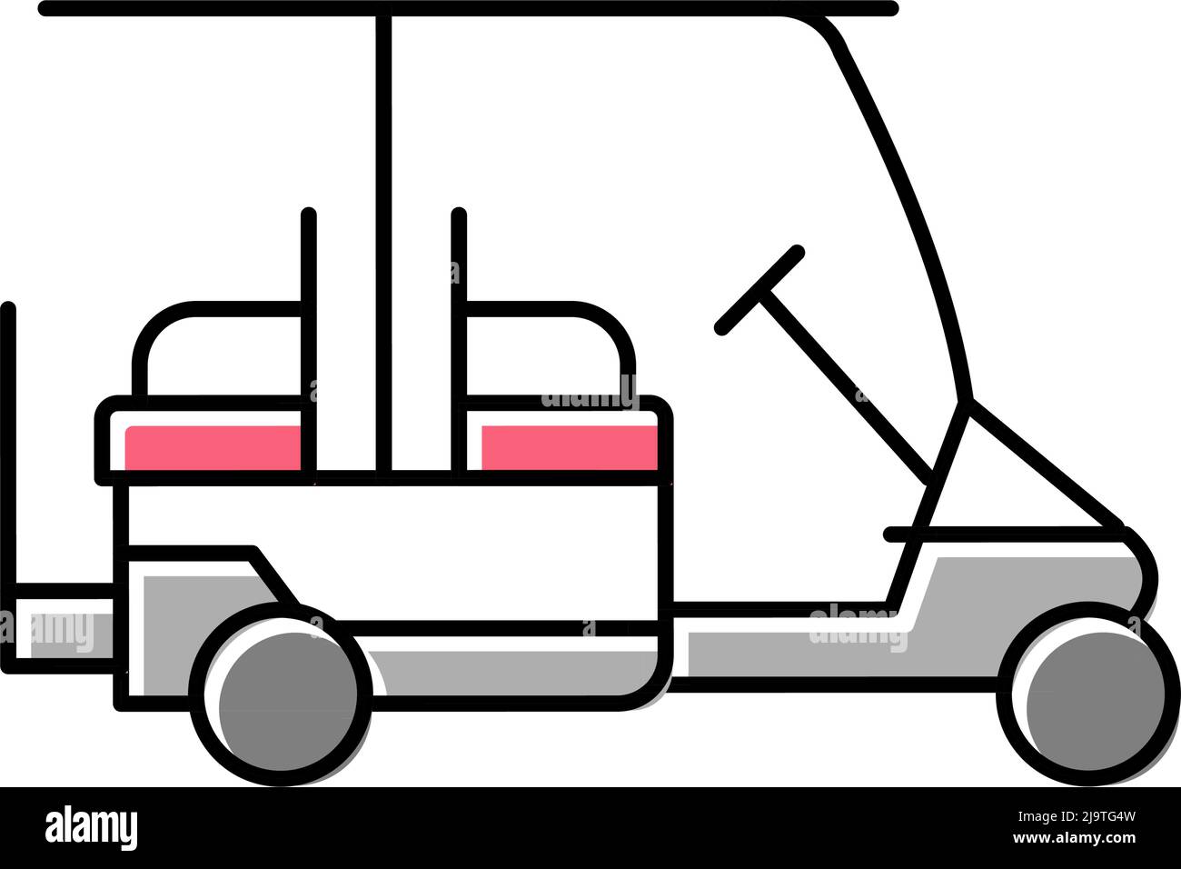 caddy golf club car color icon vector illustration Stock Vector Image ...