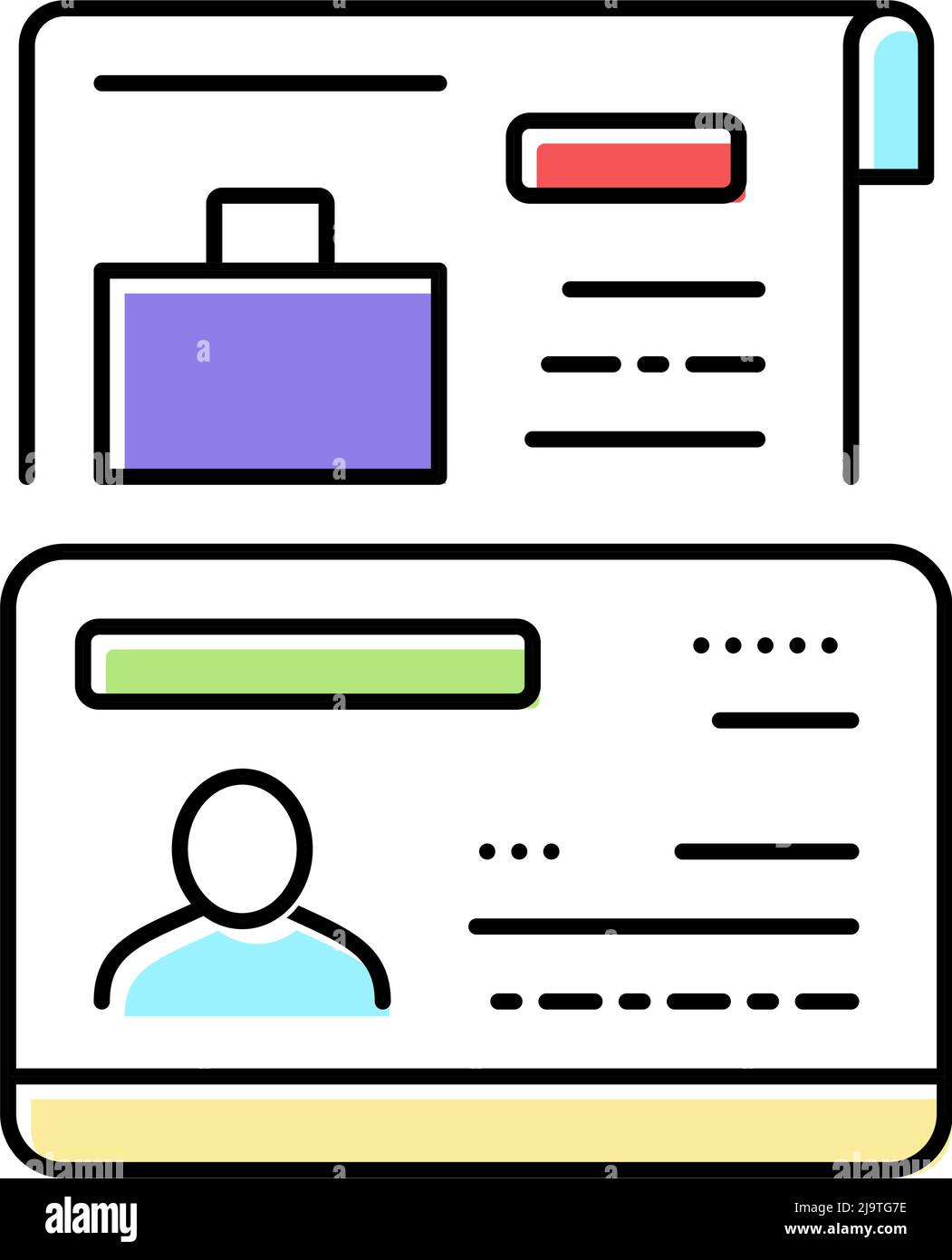 work visa color icon vector illustration Stock Vector Image & Art - Alamy