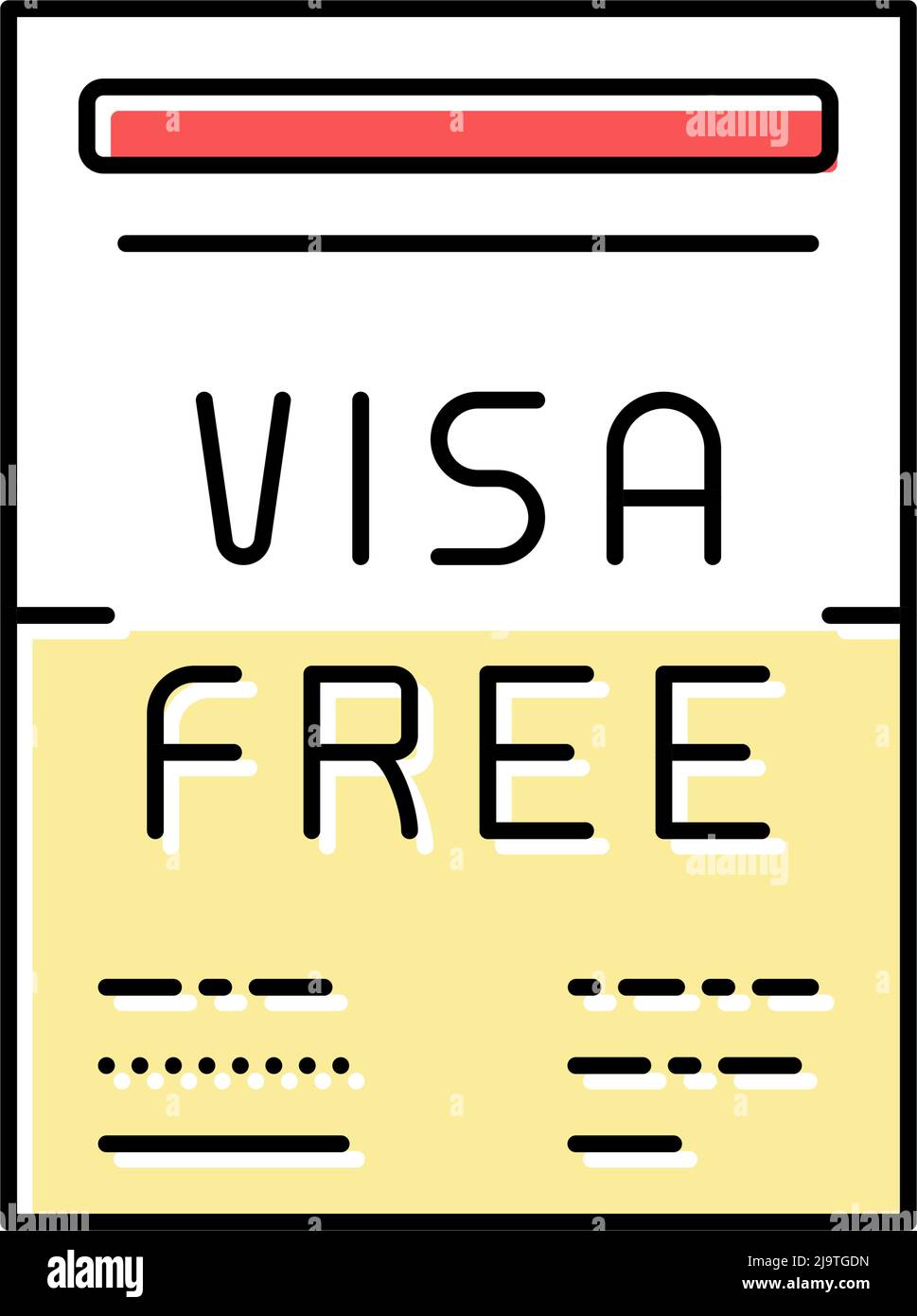 visa-free regime color icon vector illustration Stock Vector Image ...