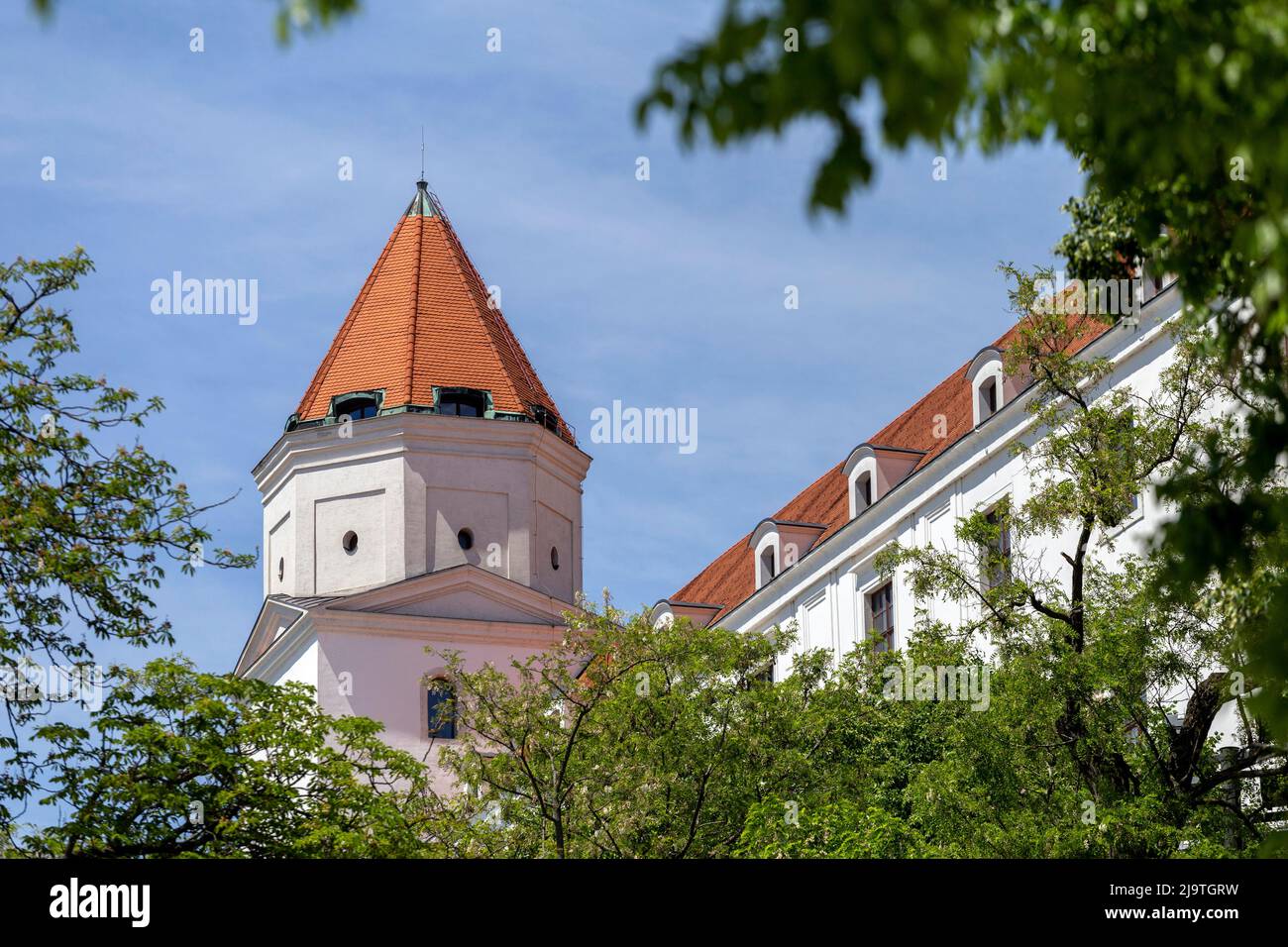 Bratislava, Slovakia - 05 21 2022: Bratislava castle on a sunny spring ...