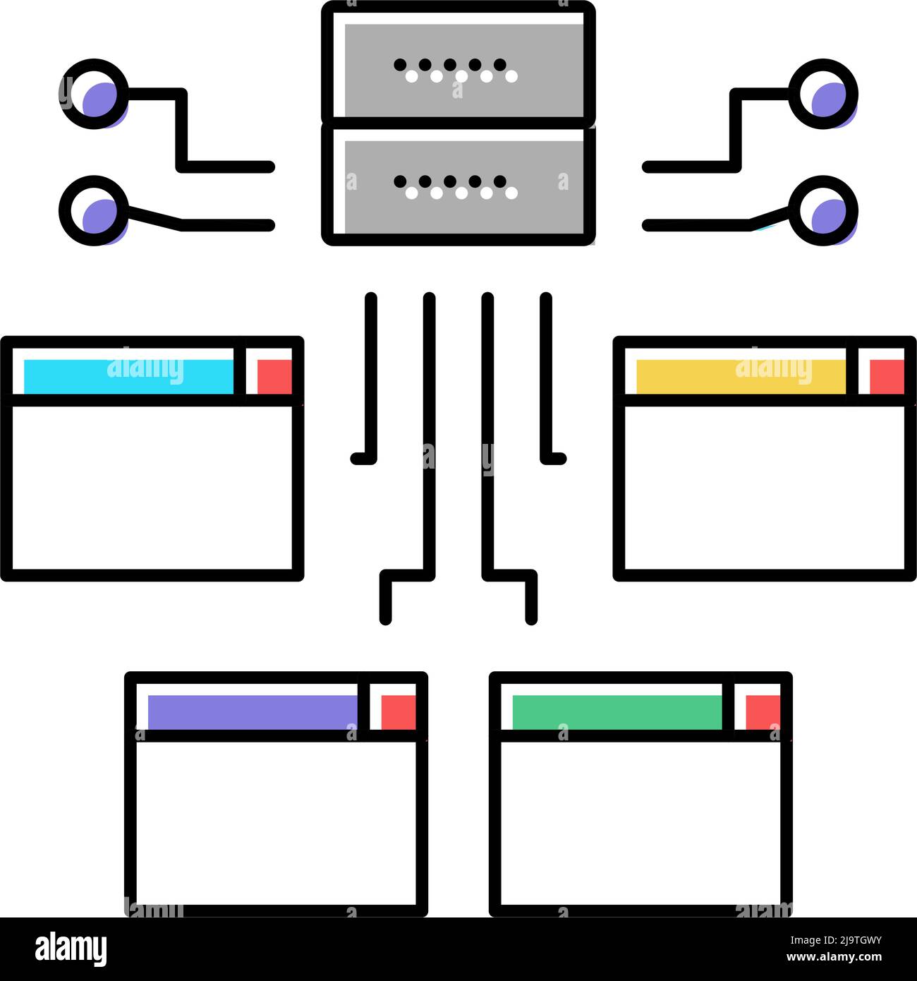 Ad network color icon Cut Out Stock Images & Pictures - Alamy