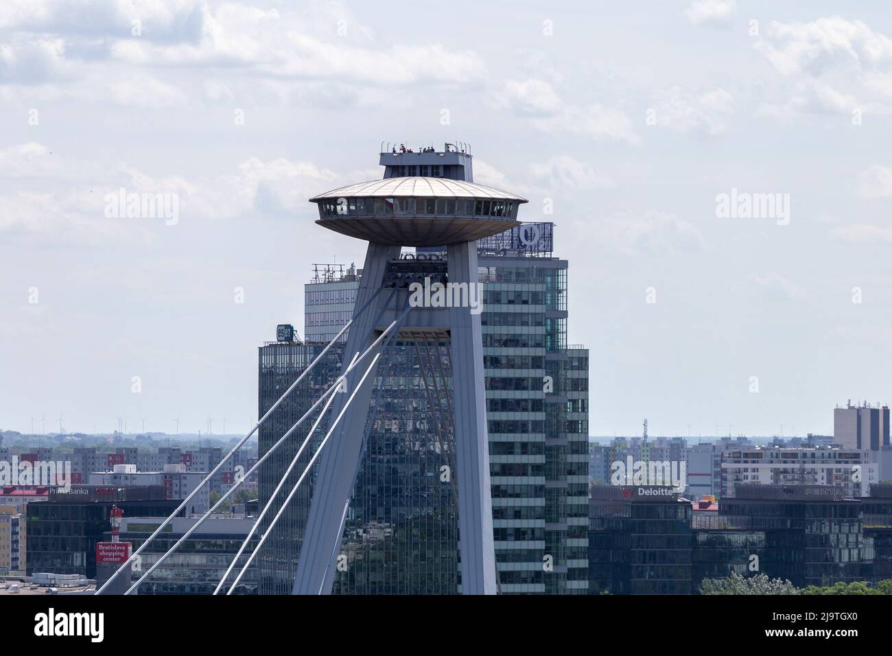Bratislava, Slovakia - 05 21 2022: View of the Most SNP bridge in ...