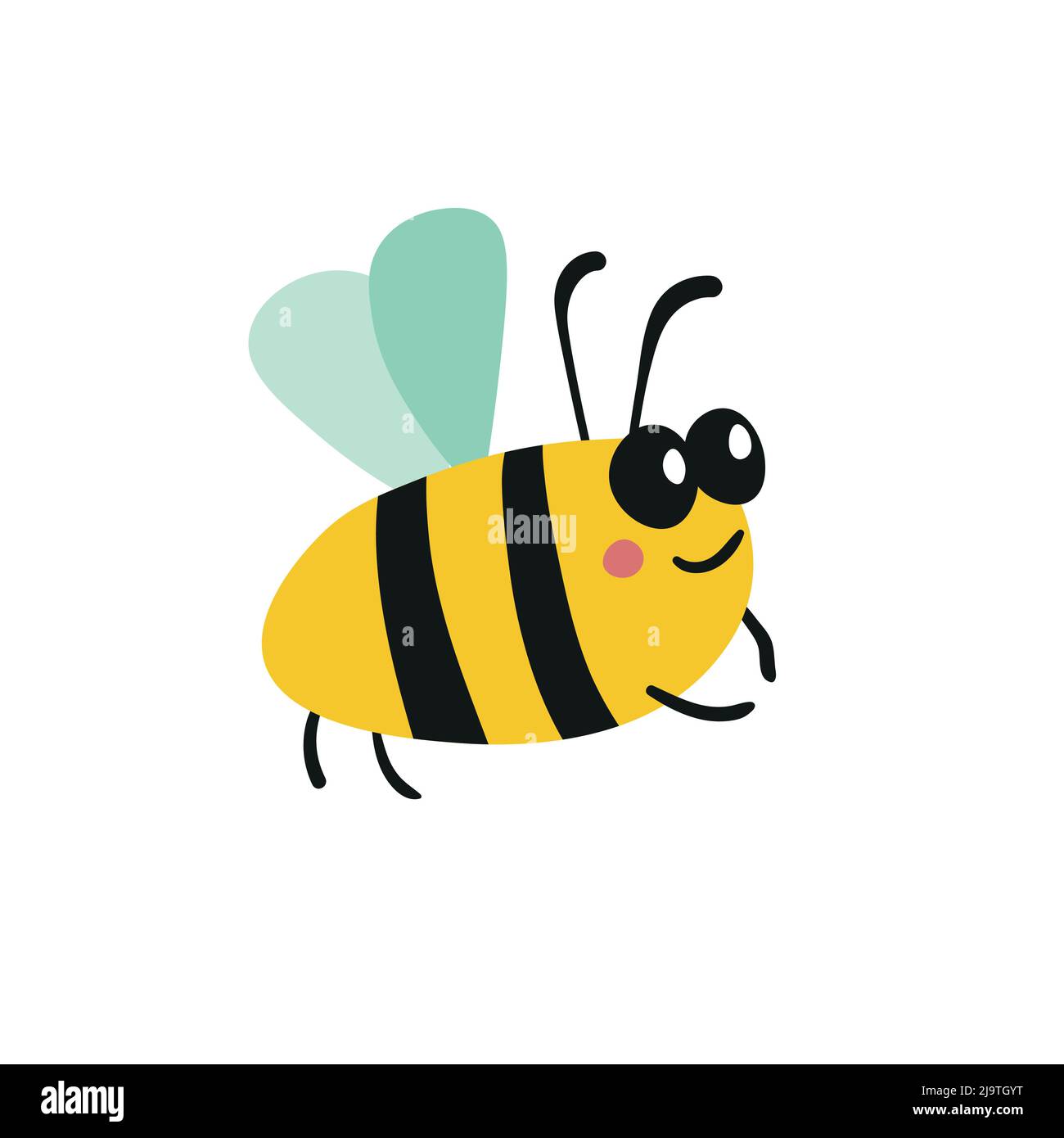 Cartoon bee mascot. A small bees flies. Wasp collection. Vector ...