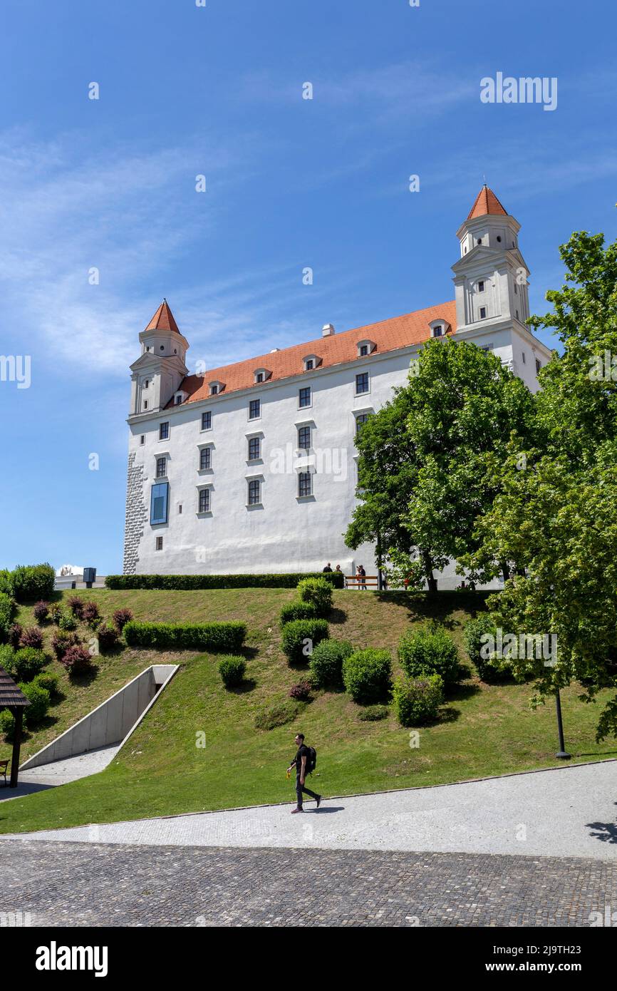 Bratislava, Slovakia - 05 21 2022: Bratislava castle on a sunny spring ...