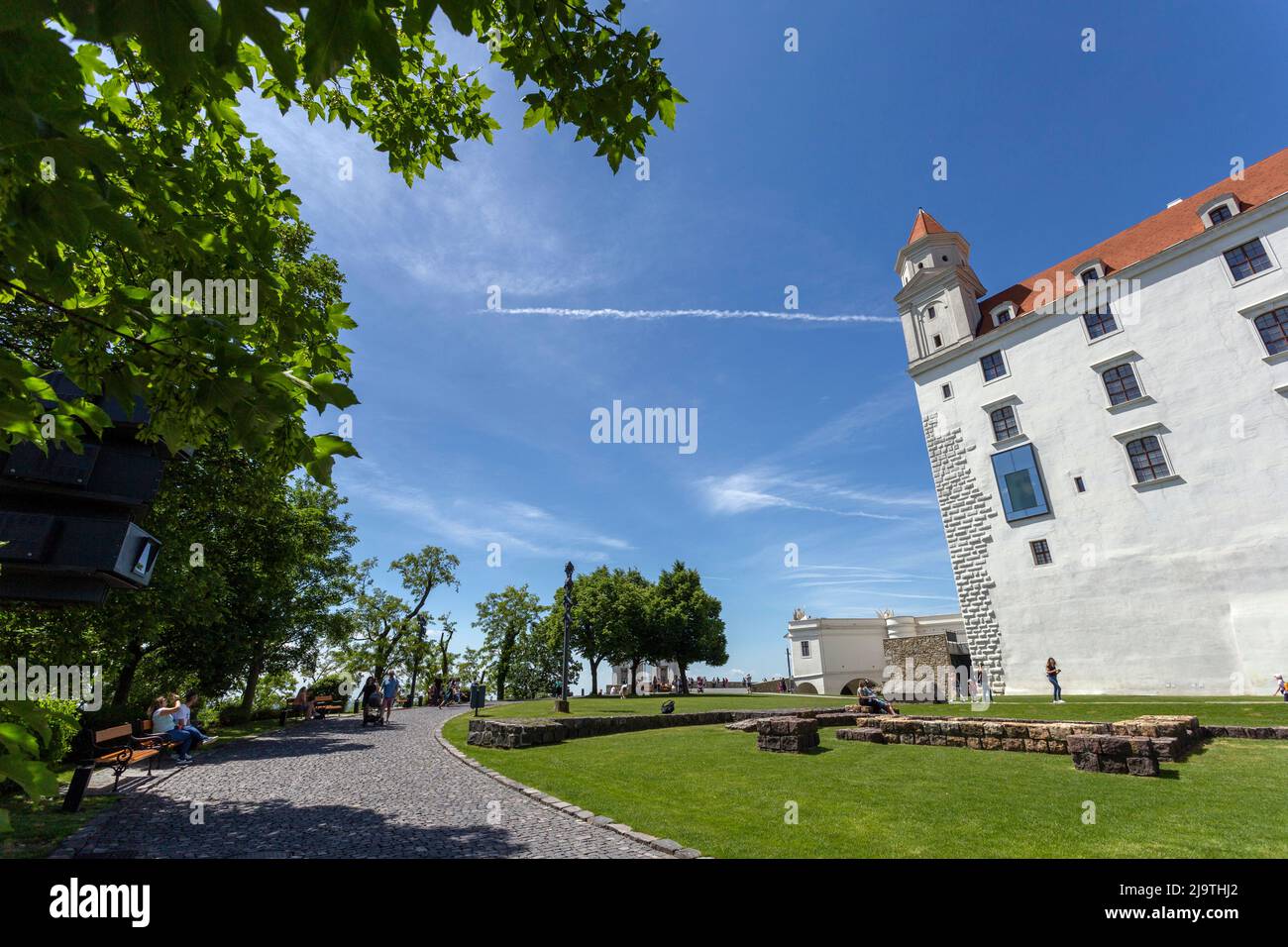 Bratislava, Slovakia - 05 21 2022: Bratislava castle on a sunny spring ...