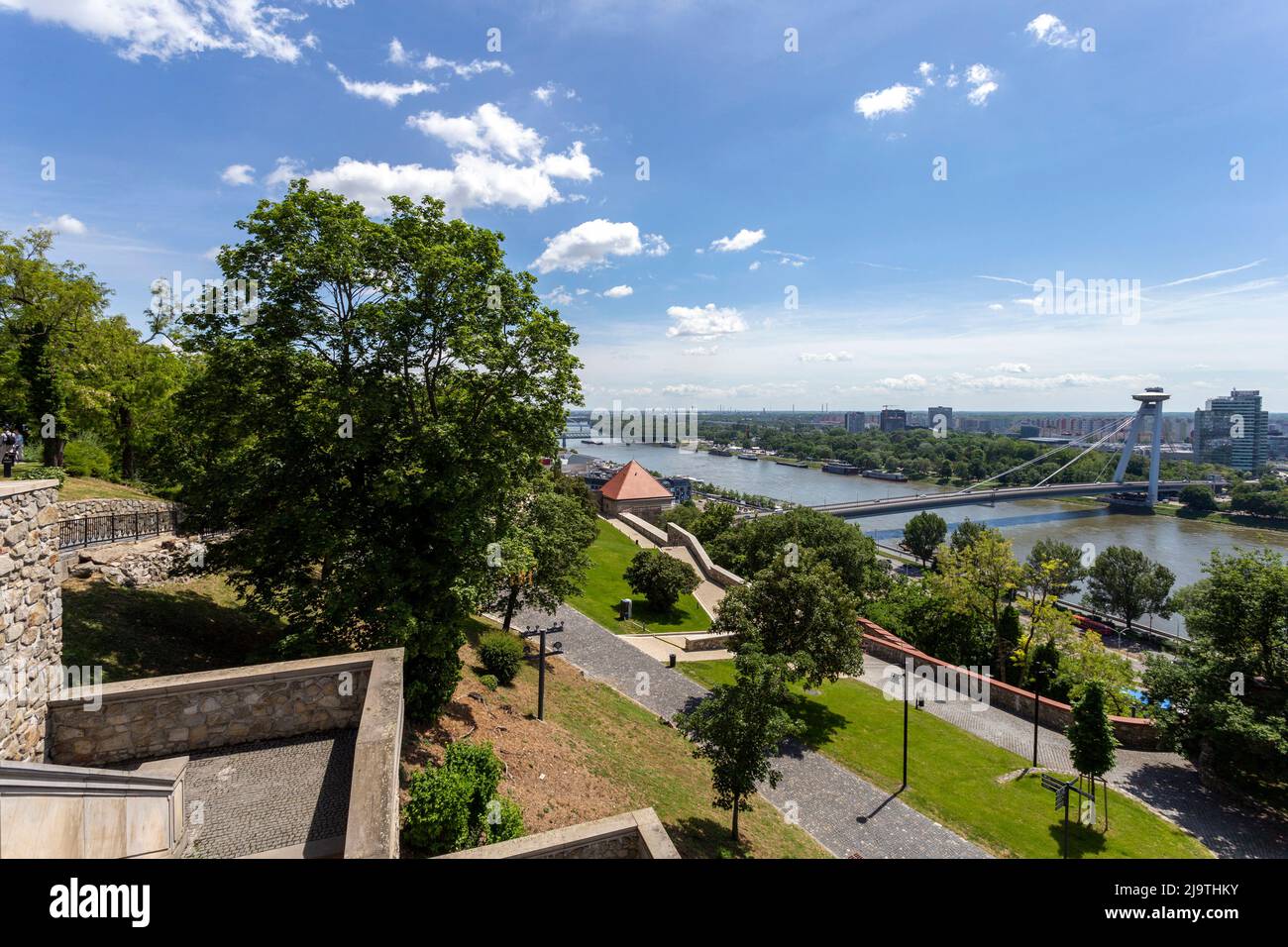Bratislava, Slovakia - 05 21 2022: View of the Most SNP bridge in ...