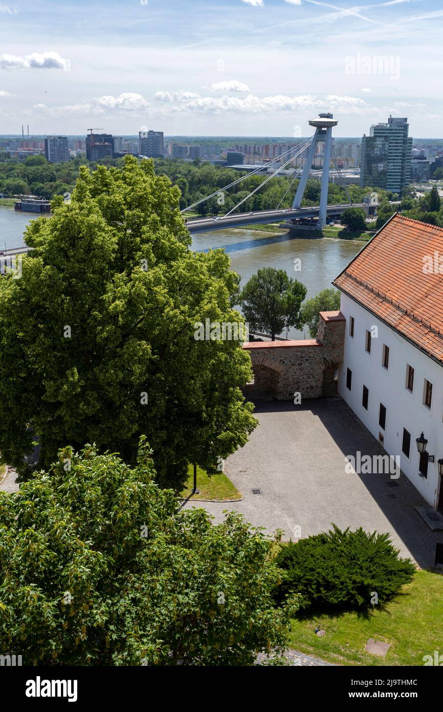 Bratislava, Slovakia - 05 21 2022: View of the Most SNP bridge in ...