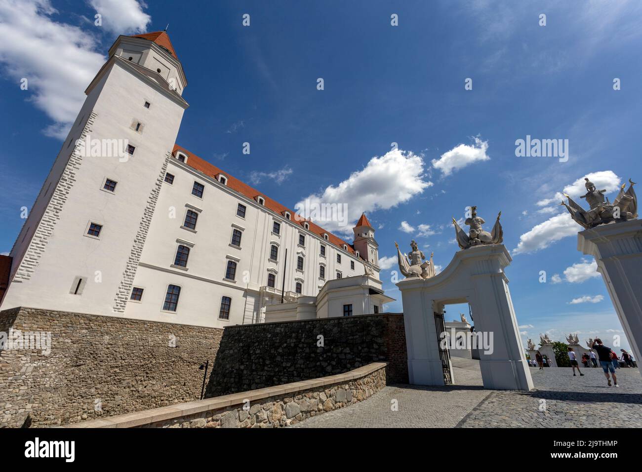 Bratislava, Slovakia - 05 21 2022: Bratislava castle on a sunny spring ...
