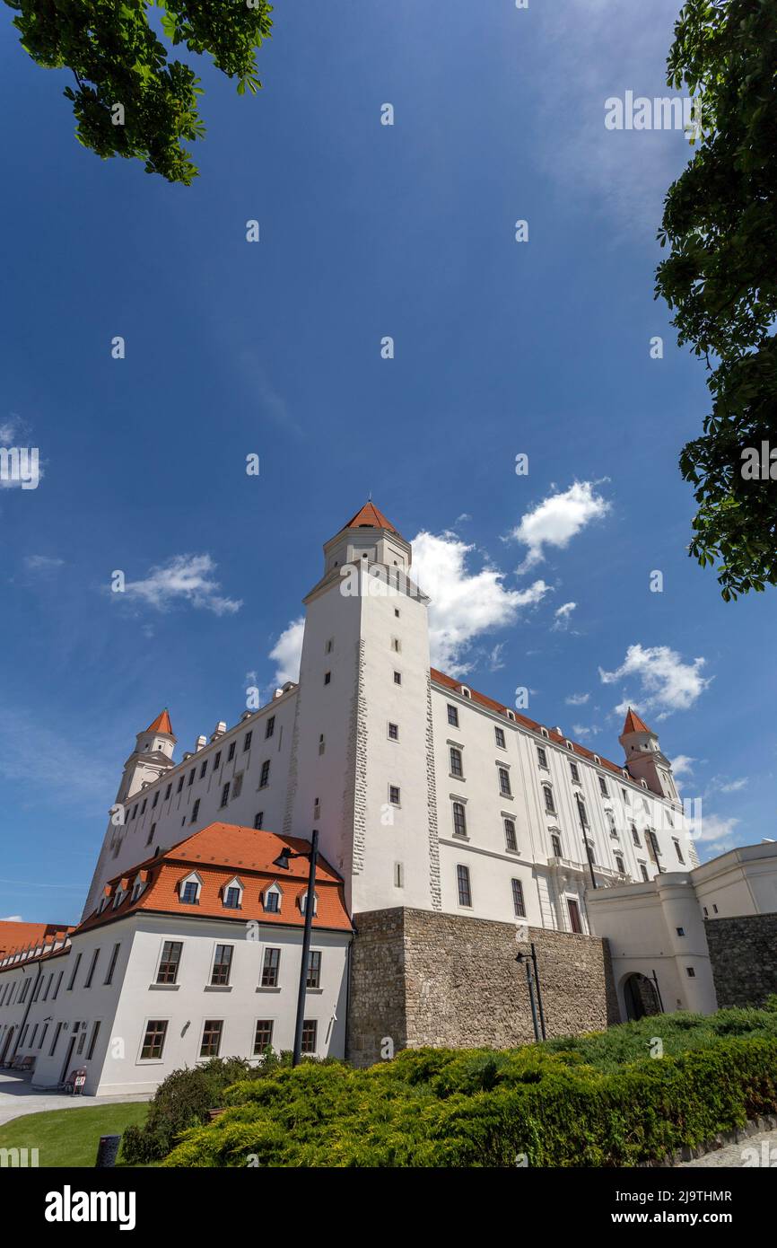 Bratislava, Slovakia - 05 21 2022: Bratislava castle on a sunny spring ...