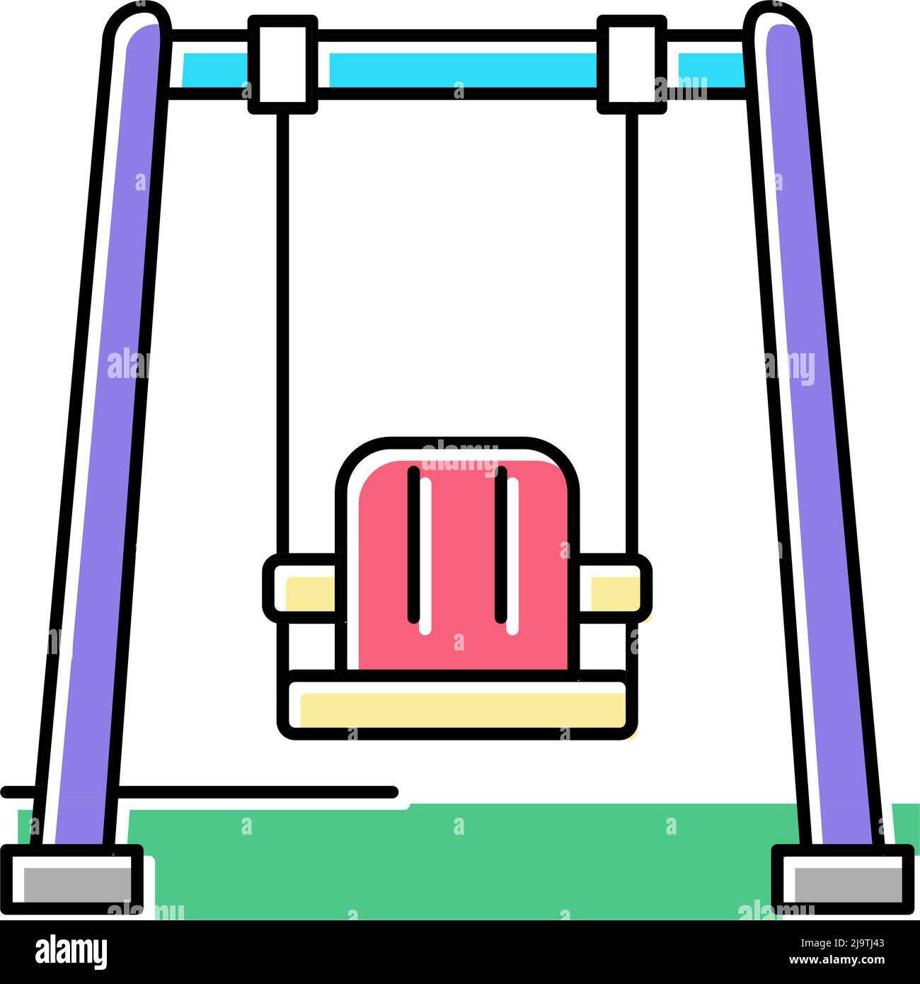 swing kindergarten color icon vector illustration Stock Vector Image ...