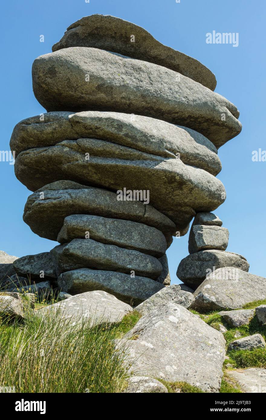 Cheesewring geological formation, Bodmin Moor, Cornwall, UK Stock Photo ...