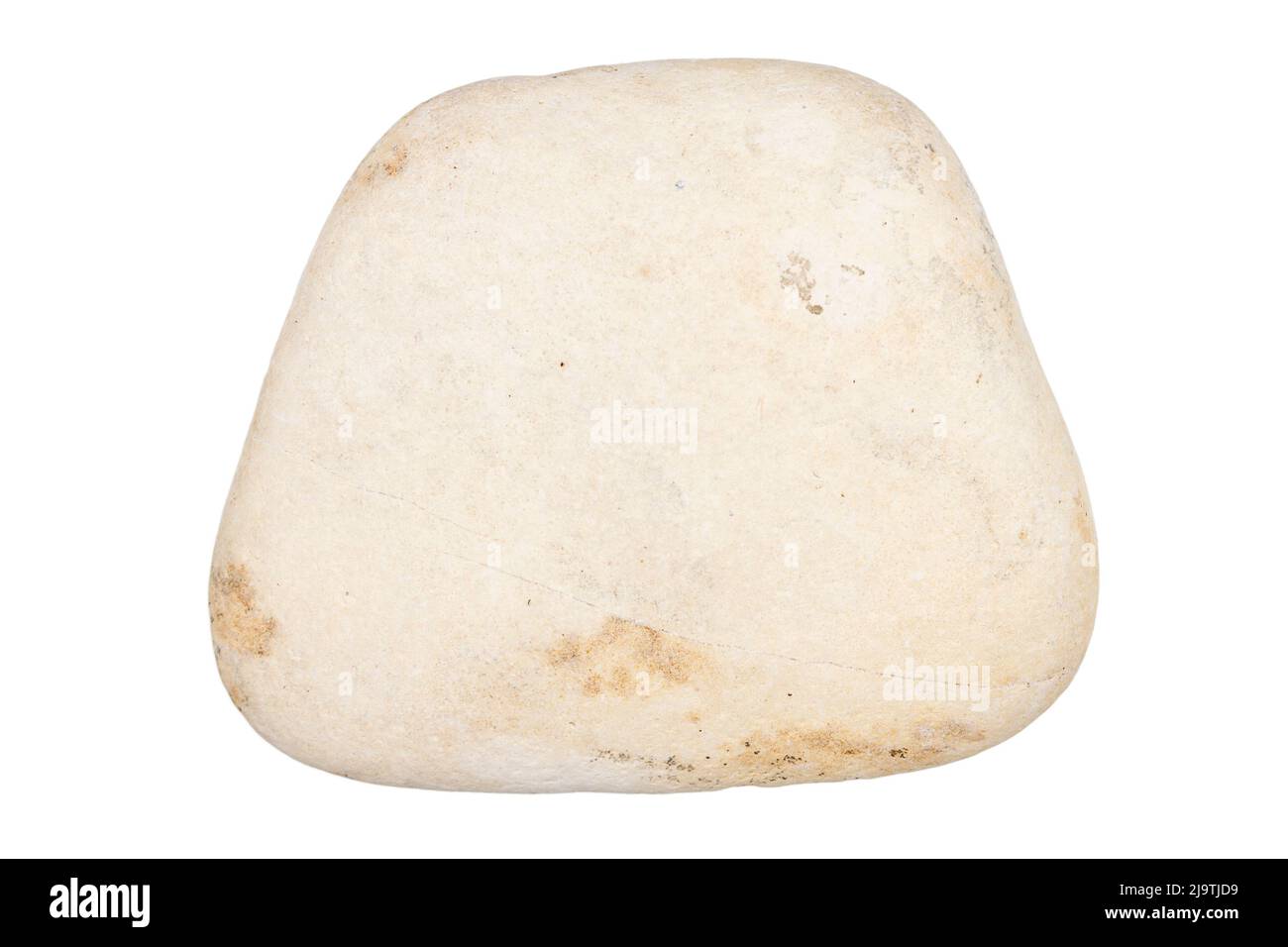 Top view of single yellow pebble isolated on white background Stock ...