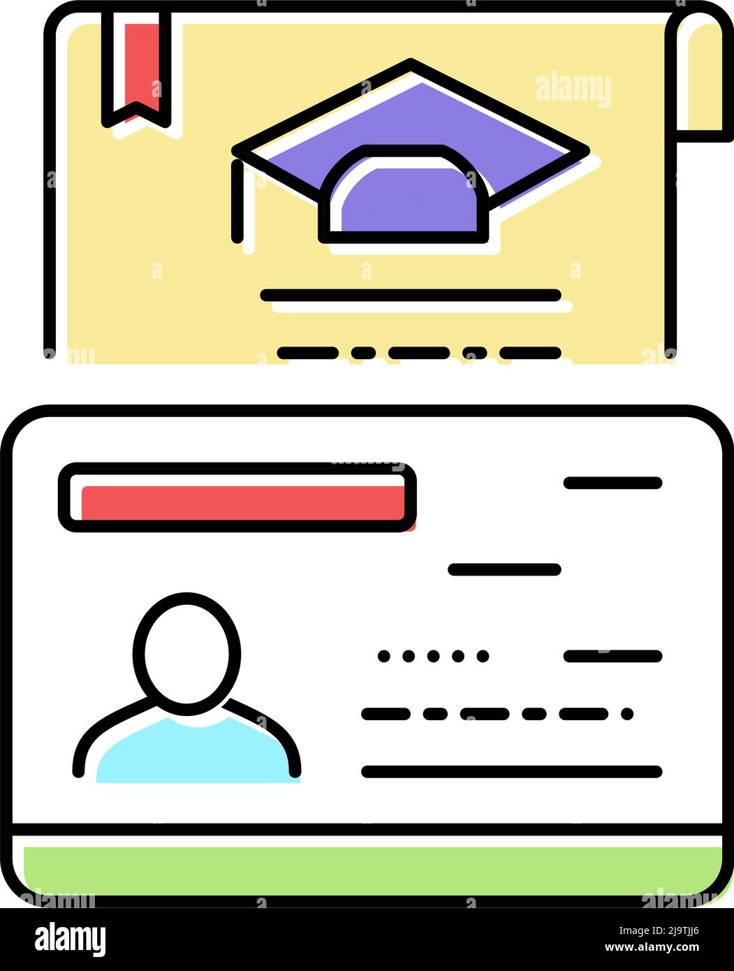 educational visa color icon vector illustration Stock Vector Image ...