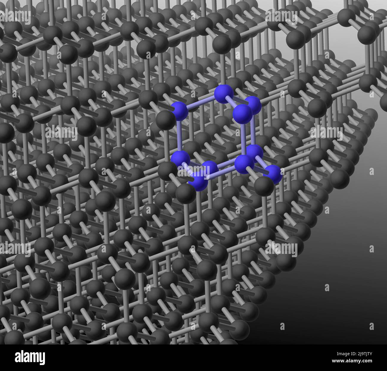 Diamond crystal structure and adamantine symmetry, illustration Stock ...