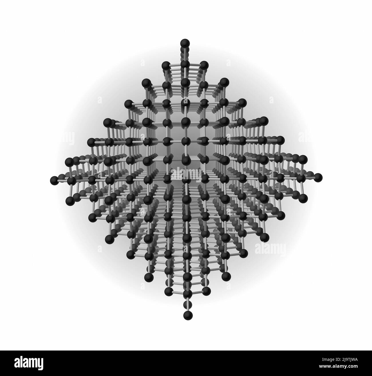 Diamond crystal structure and cubic symmetry, illustration Stock Photo ...