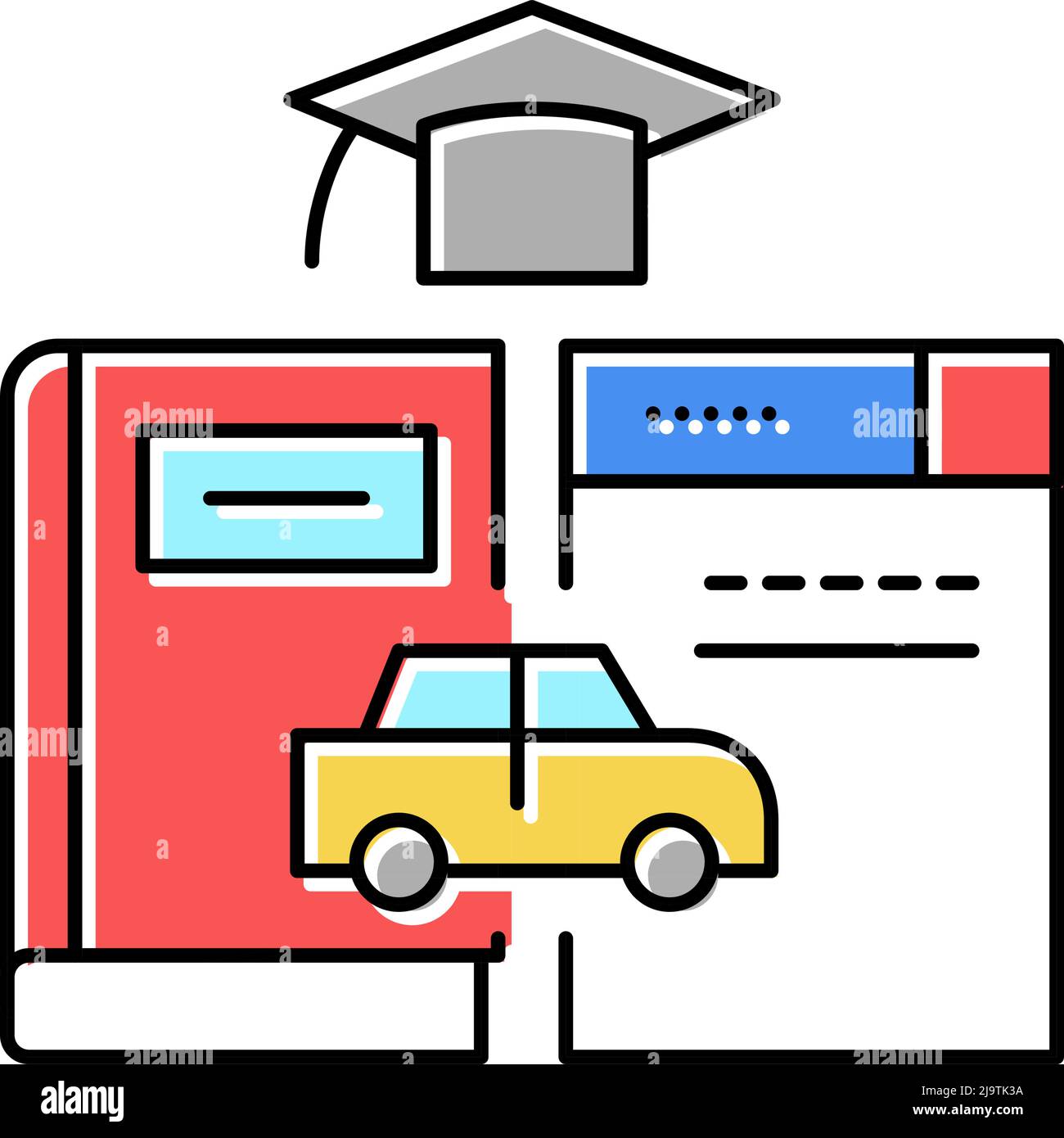 driving educational materials color icon vector illustration Stock ...