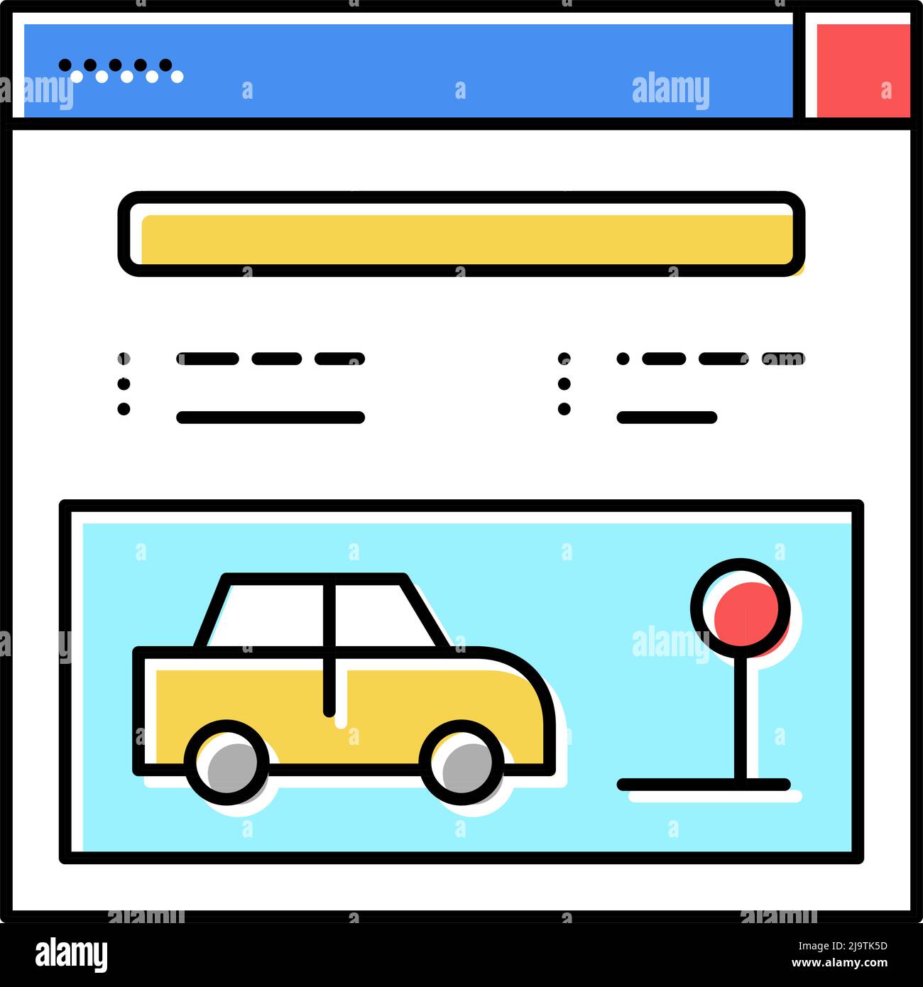 online driving school lesson color icon vector illustration Stock ...