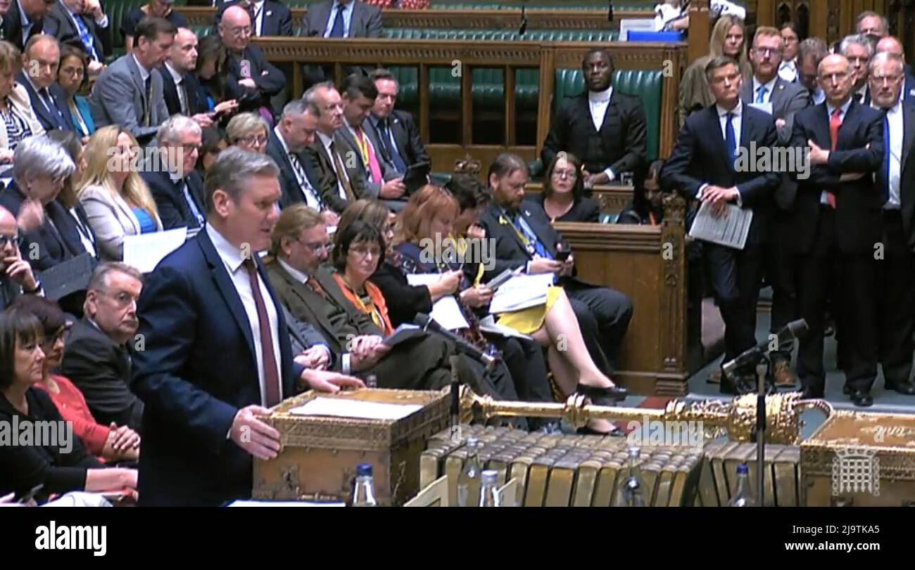 Labour leader Keir Starmer speaks during Prime Minister's Questions in ...