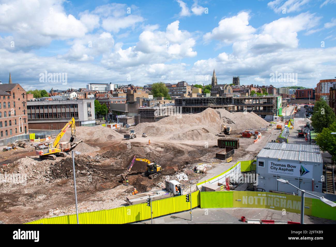 Demolition of the old Broadmarsh Shopping Centre in Nottingham City ...