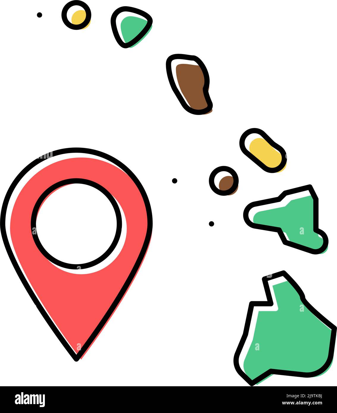 island hawaii map location color icon vector illustration Stock Vector ...