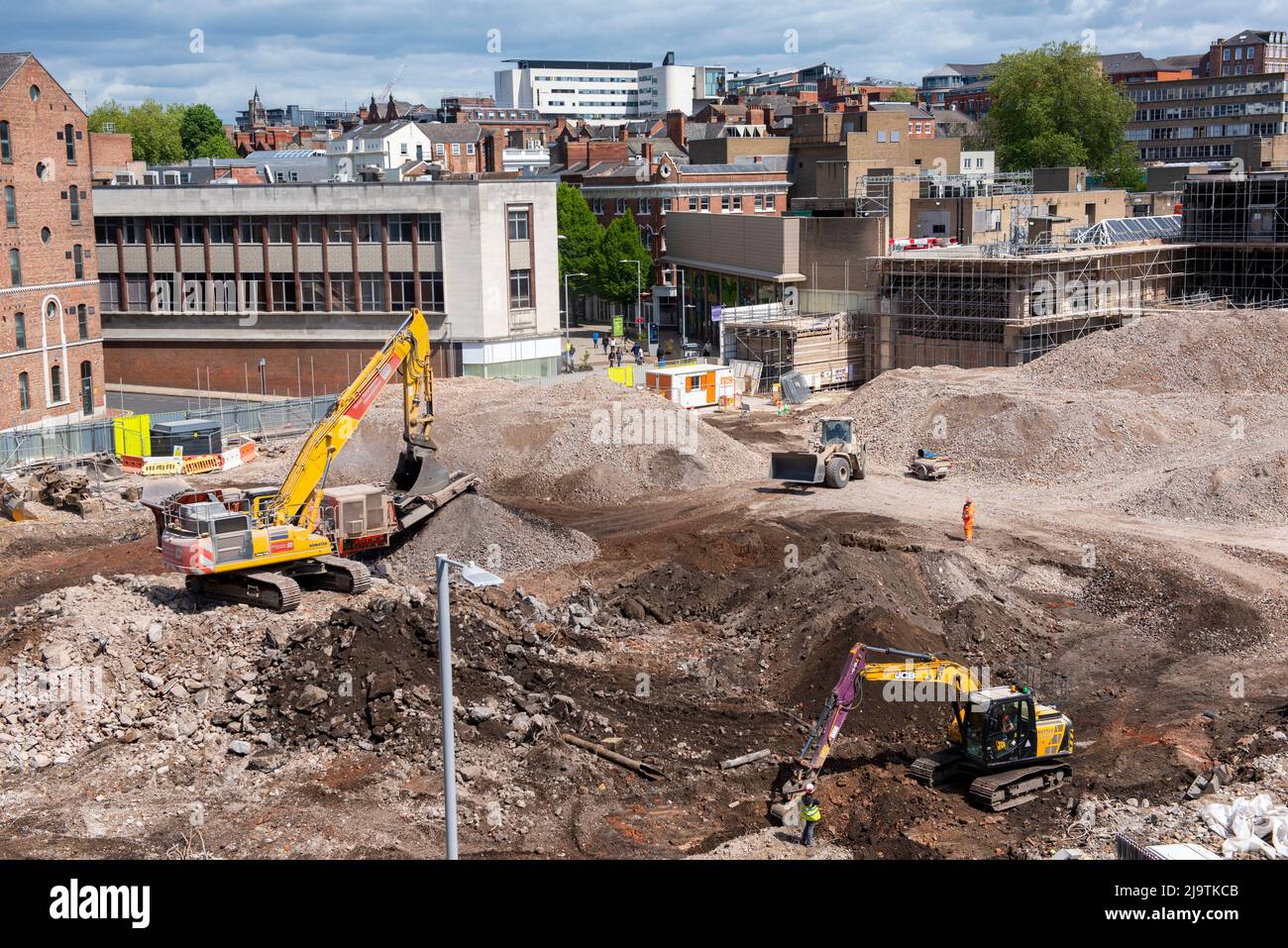 Demolition of the old Broadmarsh Shopping Centre in Nottingham City ...