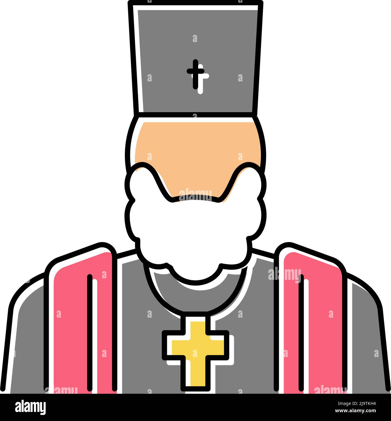 priest christianity color icon vector illustration Stock Vector Image ...