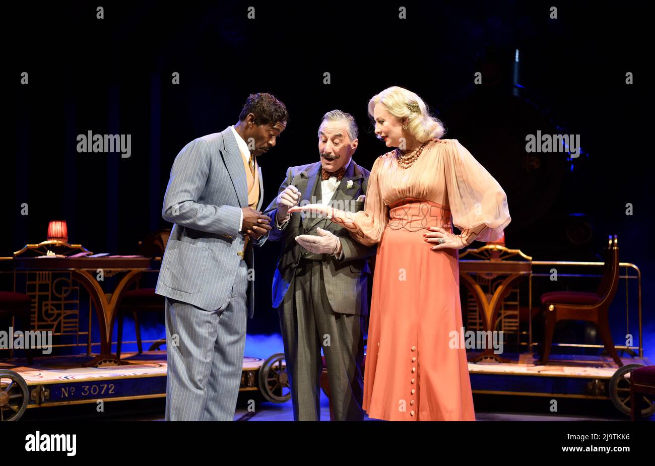 Left to right: Patrick Robinson (Monsieur Bouc), Henry Goodman (Hercule ...