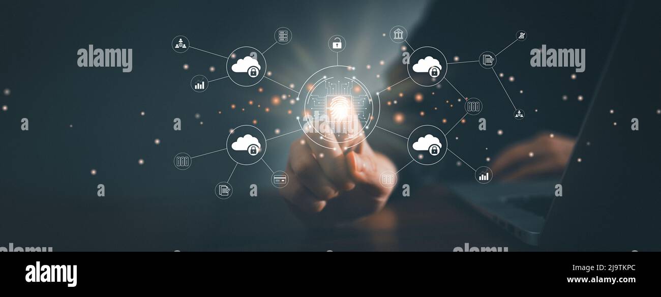 Login To Secure Dashboard By Fingerprint Scan To Access Protected Network Data With Biometrics