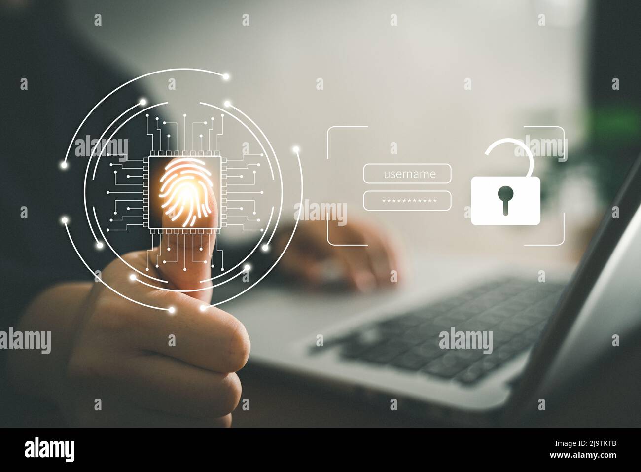 Login To Secure Dashboard By Fingerprint Scan To Access Protected Network Data With Biometrics 3739