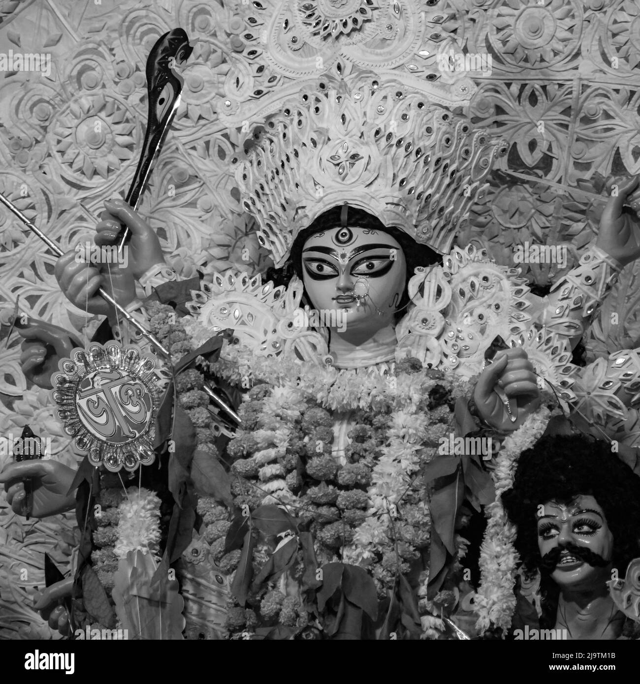 Idol goddess durga india asia Black and White Stock Photos & Images - Alamy
