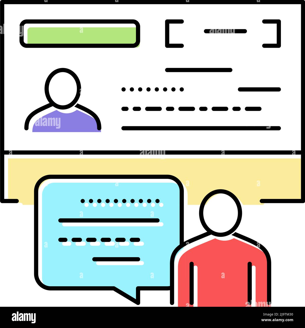 visitor visa by invitation color icon vector illustration Stock Vector ...