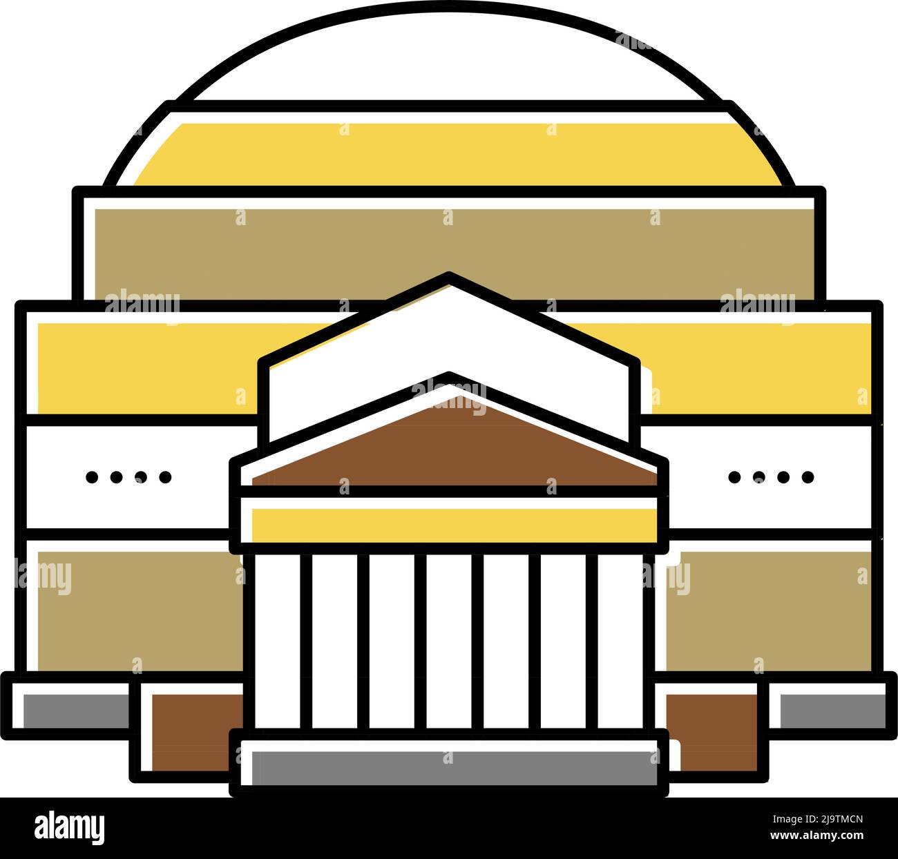 pantheon ancient rome building color icon vector illustration Stock ...