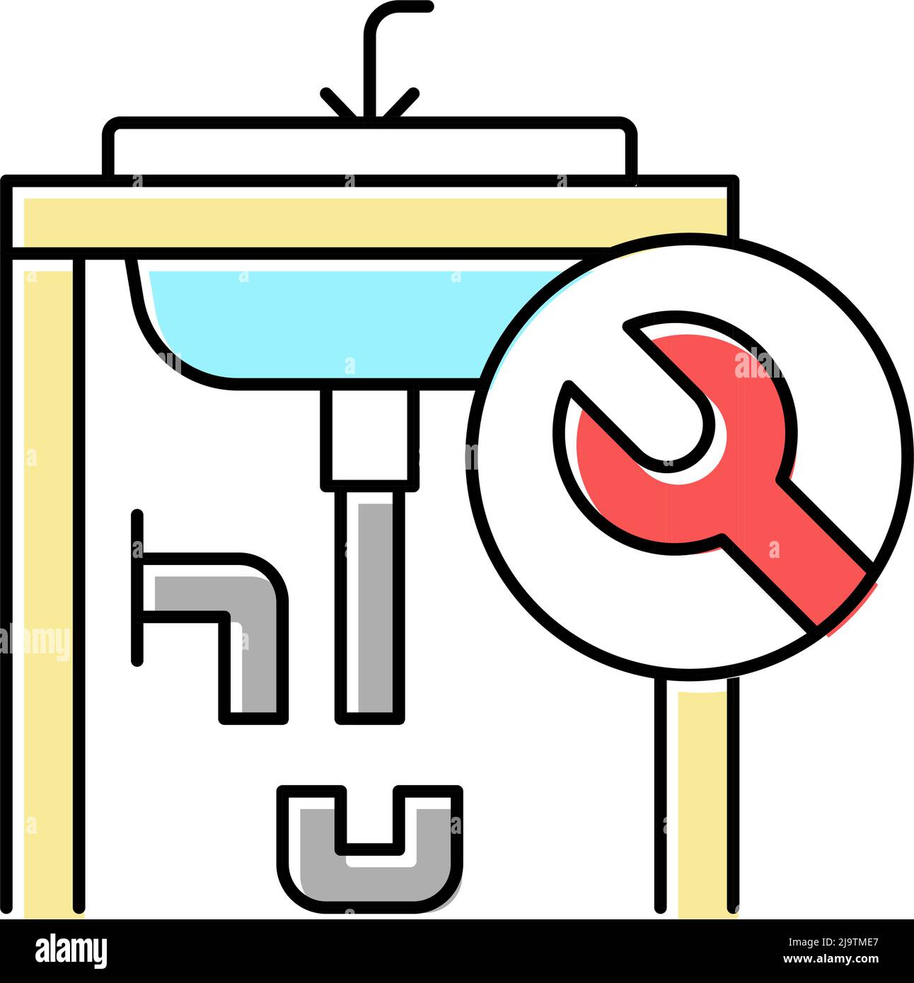 sink repair color icon vector illustration Stock Vector Image & Art - Alamy