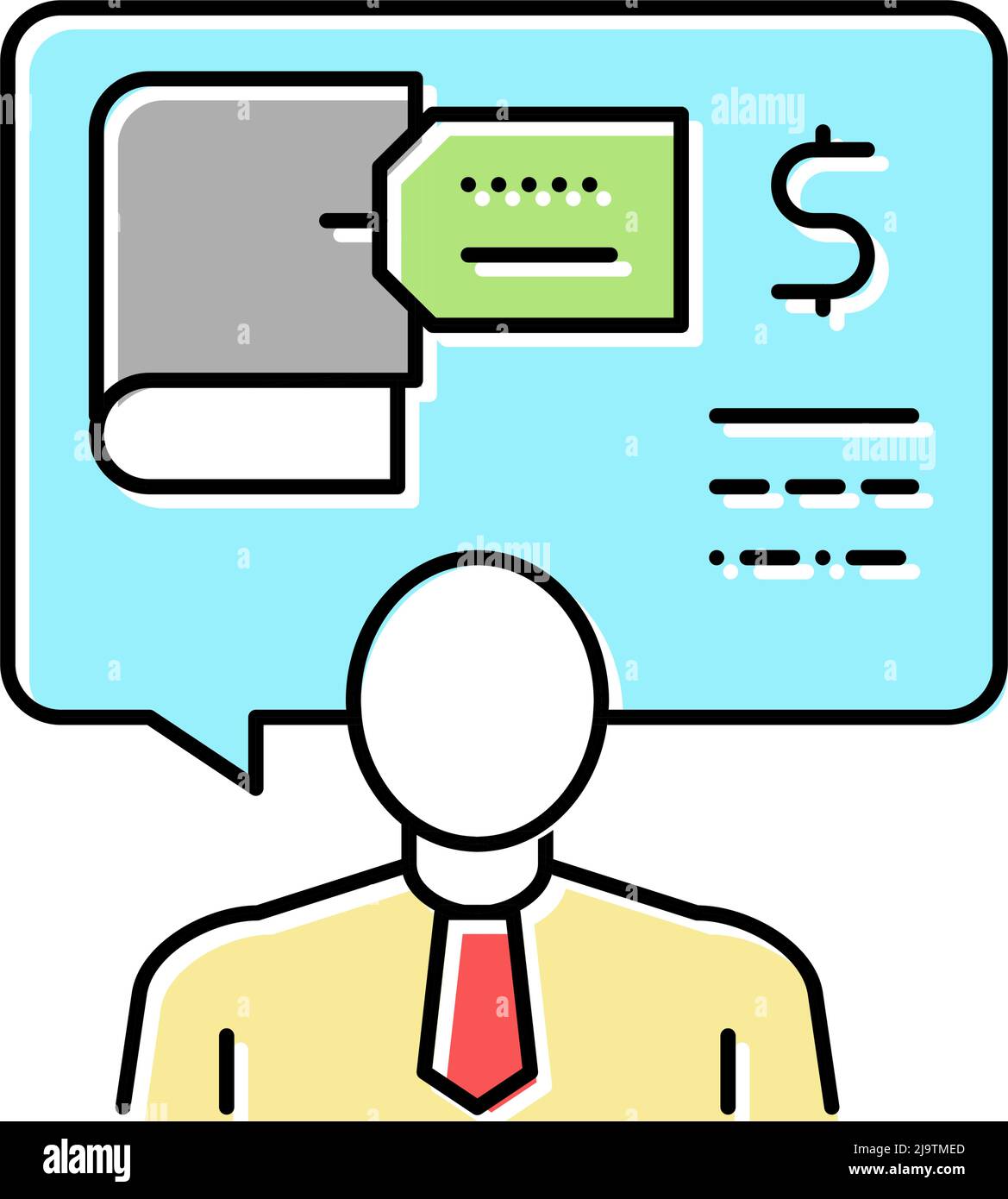 advising clients on regulatory issues color icon vector illustration ...